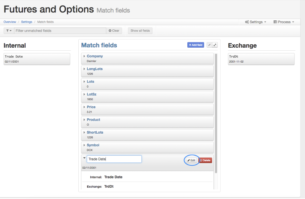 Configuring match fields – Duco