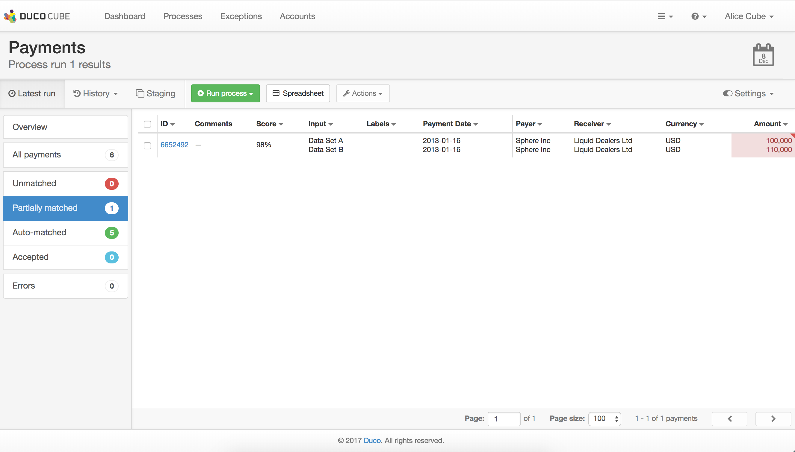 Reported fields – Duco